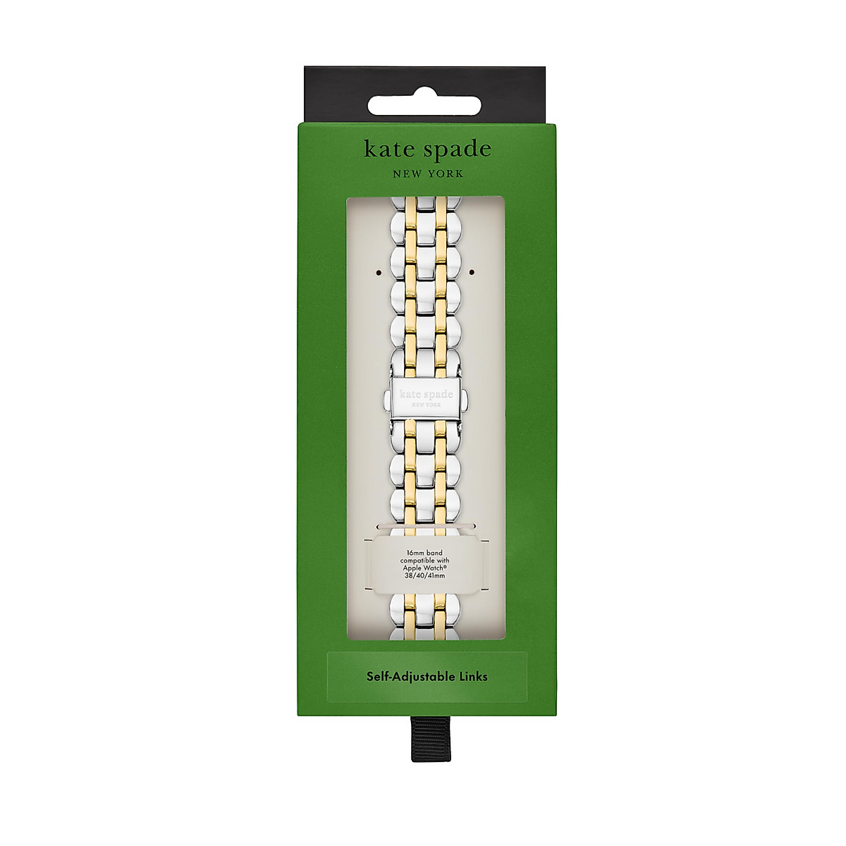 kate spade new york stainless steel band for 38/40/41mm apple watch series 1-6, color: silver/gold, silver