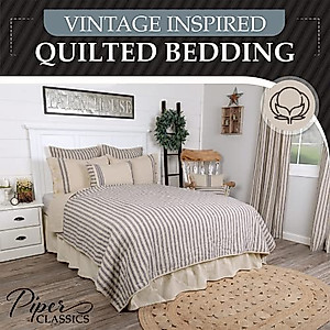 Piper Classics Market Place Blue Ticking Stripe Twin Quilt