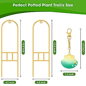 Mik-Nana Plant Trellis Indoor 2 Pack, Small Metal Trellis for Potted Plants, Mini Gold Trellis for Climbing Plants Indoor, House Plant Trellis for Garden Potted, Hoya, Flower, Vines, Monstera