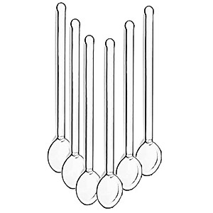 Demitasse Espresso Spoons, Mini Coffee Spoon, 4.33 Inches Glass Small Spoons for Tea, Stirring Rod Mixing Spoon, Set of 6 (clear 2)