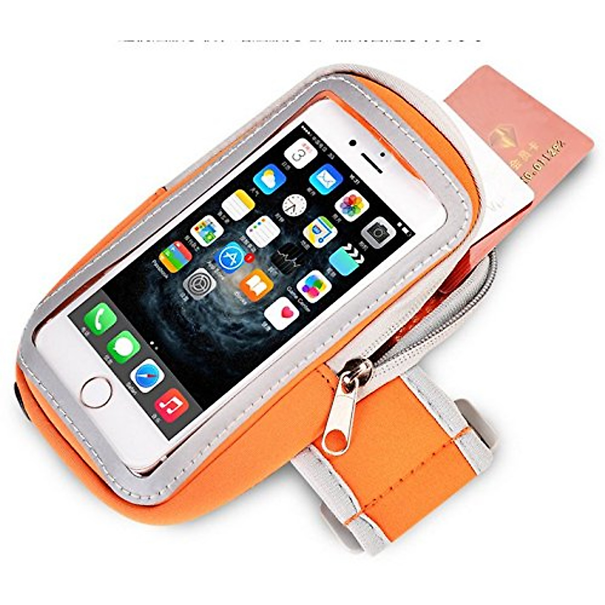 Jlyifan Hking Running Sport Gym Sweatproof Armband case for iPhone 11 / iPhone 11 Pro Max/Google Pixel 4 / 3a / Motorola One Zoom/Moto G8 Plus / G8 Play/Xiaomi Mi Note 10 / Redmi Note 8T (Orange)