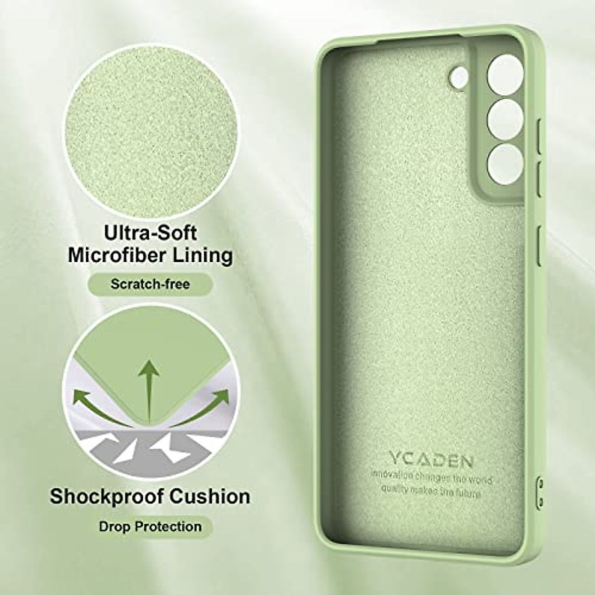 LEKEVO Compatible with Samsung Galaxy S21 FE 5G Case, Smooth Soft Liquid Silicone Case, Gel Rubber Shockproof Full Body Protective Phone Cover for Samsung S21 FE (Matcha Green)