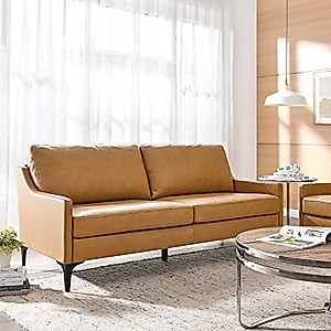 Modway Corland Upholstered Leather, Sofa, Tan