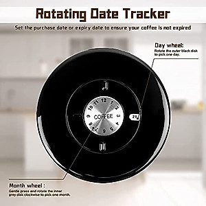 Samyoung Coffee Canister Airtight, Stainless Steel Container for 635g/22.8oz Coffee Beans,Large 1800 ml Tea & Coffee Storage Jars with co2 Valve, 30ml Measure Spoon and 70 ml Mini Travel Jar
