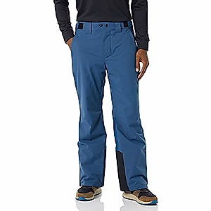 Amazon Essentials Men's Waterproof Insulated Ski Pant, Teal Blue Plaid, Medium