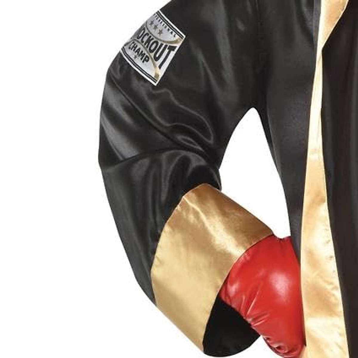 Amscan Black & Gold Satin Boxing Robe (Adult Size) 1 Pc. - Reusable & Washable Soft Satin Robe, Perfect for Halloween Costume, Cosplays, Costume Parties, Pretend Play & More