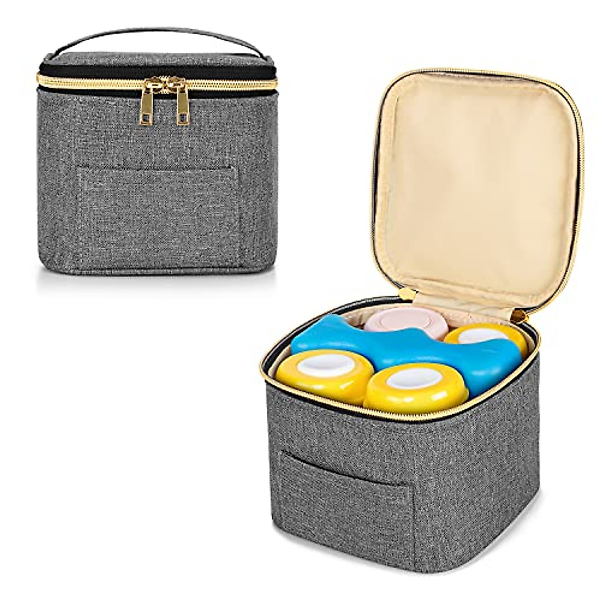 Teamoy Breastmilk Cooler Bag, Baby Bottles Bag for up to 4 Large 5 Ounce Bottles Without Nipple, Perfect for Working Mom Mother, (Bag ONLY), Gray