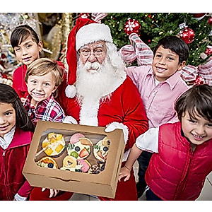 UnicoPak 20 Pack 10 x 6.8 x 4 Inch Tall Brown Cupcake Boxes with Handle Tray, Cupcake Boxes 6 Count, Extra Large Cupcake Boxes Bakery Boxes Muffin Boxes for Standard and High Creams Decorated Cupcakes Muffins Jumbo Cupcakes