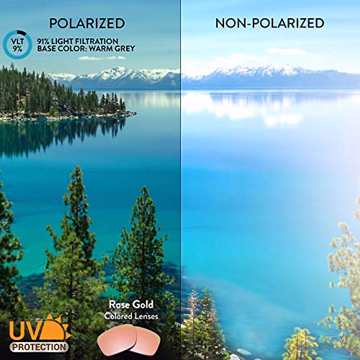 Apex Lenses Non-Polarized Replacement Lenses for Dragon Hype LL Sunglasses (Rose Gold)