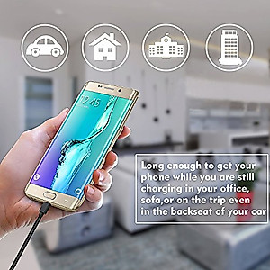 Micro USB Cable, [10Ft 2Pack]Extra Long Fast Charger Cord for Galaxy S7 Edge, High Speed Durable USB Charging Cable for Android Phone, Samsung J7/S6 Edge/S5/Note 5/LG Stylo 3/K30, for PS4/Camera,Black