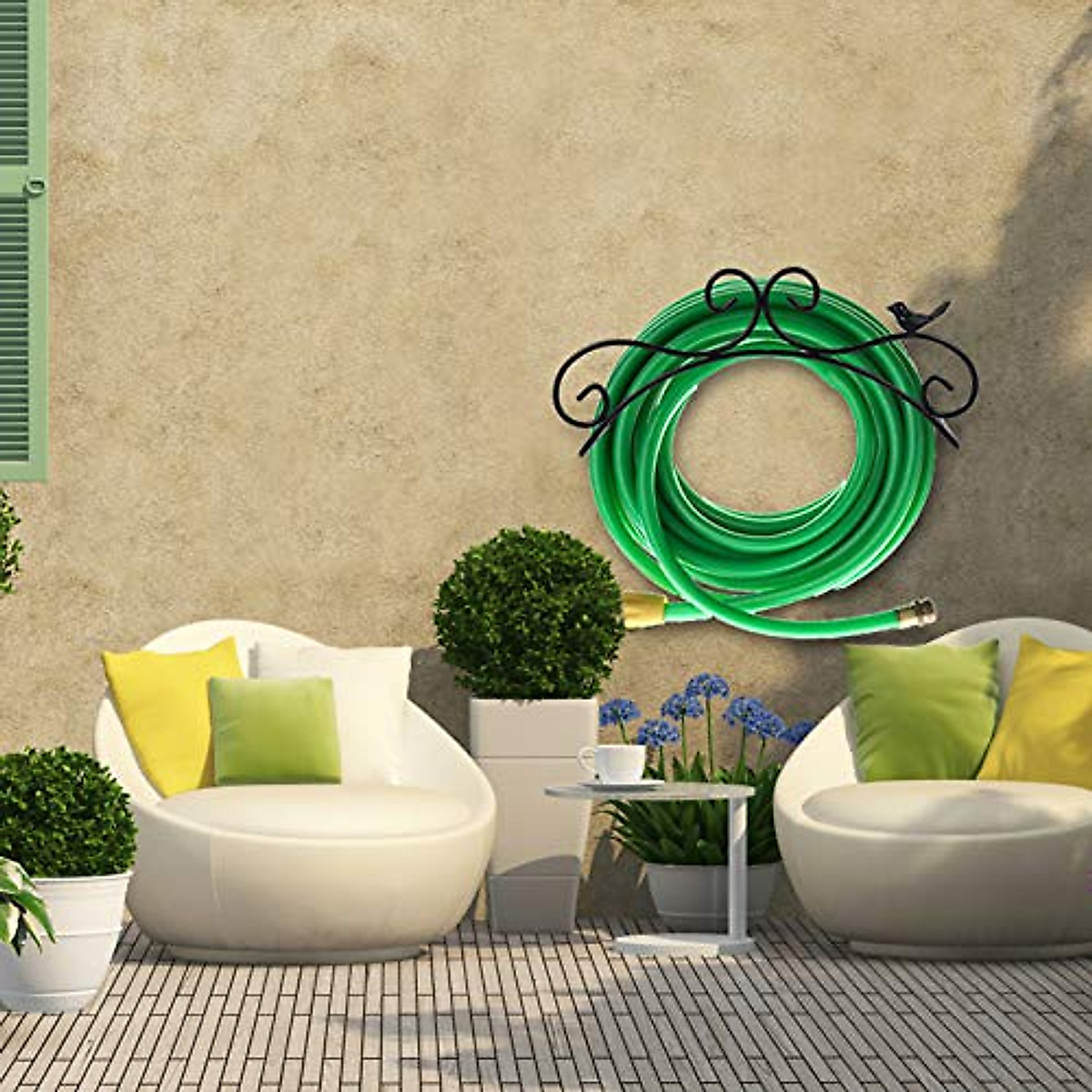 YARNOW 2pcs Tube Bracket Yard Bird Pipe Pressure Patio Nozzles Tools Mounted- with Vintage Keep Car Black Hook Accessory Wire Garden Metal Organizer Antique Inch Mount Your Washer Water