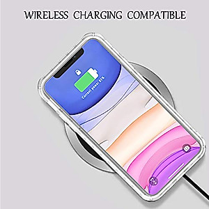 LONTECT for iPhone 11 Case Built-in Screen Protector Glitter Clear Sparkly Bling Rugged Shockproof Hybrid Full Body Protective Case Cover for Apple iPhone 11 6.1 2019, Clear/Silver Glitter