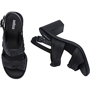 Melissa - Womens Velvet Heel Sandals, Size: 6 M US, Color: Black