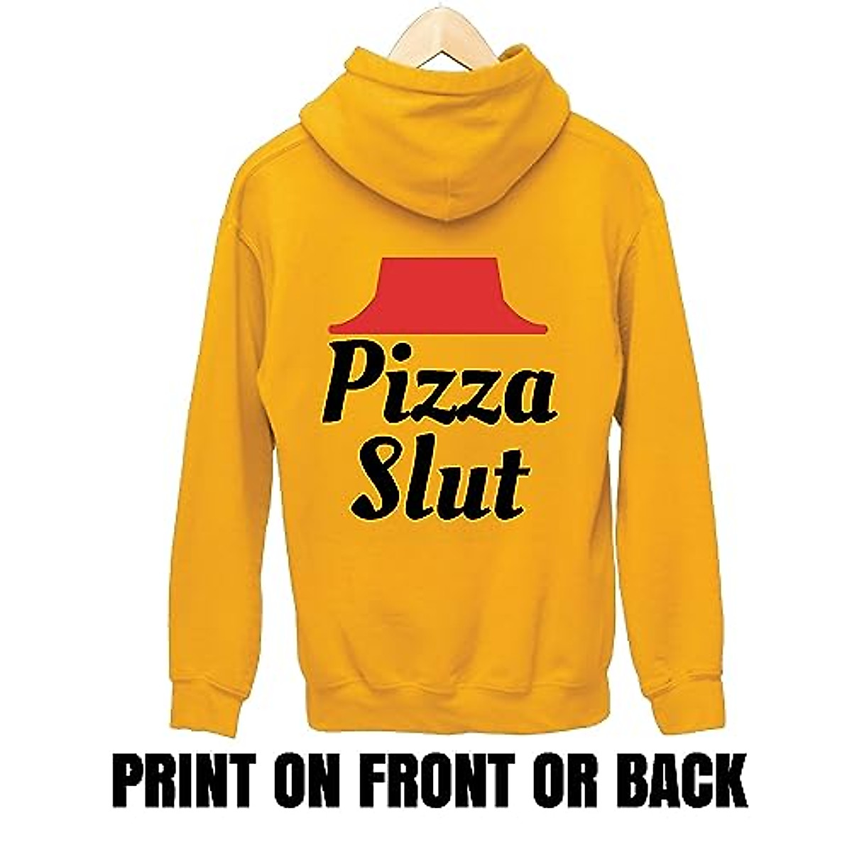 Unique Pizza Slut Coffee for Coffee Lovers White and Muticolor Unisex Hoodie