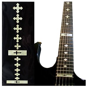 Jockomo Cross White Pearl Guitar Inlay Sticker