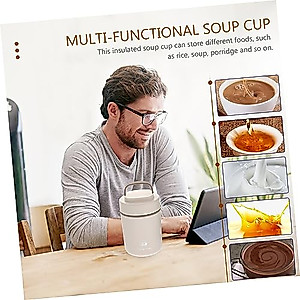LIFKOME Sulated Soup Cup Handle Soup Mugs Lids Stainless Mug for Soup Microwave Soup Mug Lid Cereal to Go Bowl