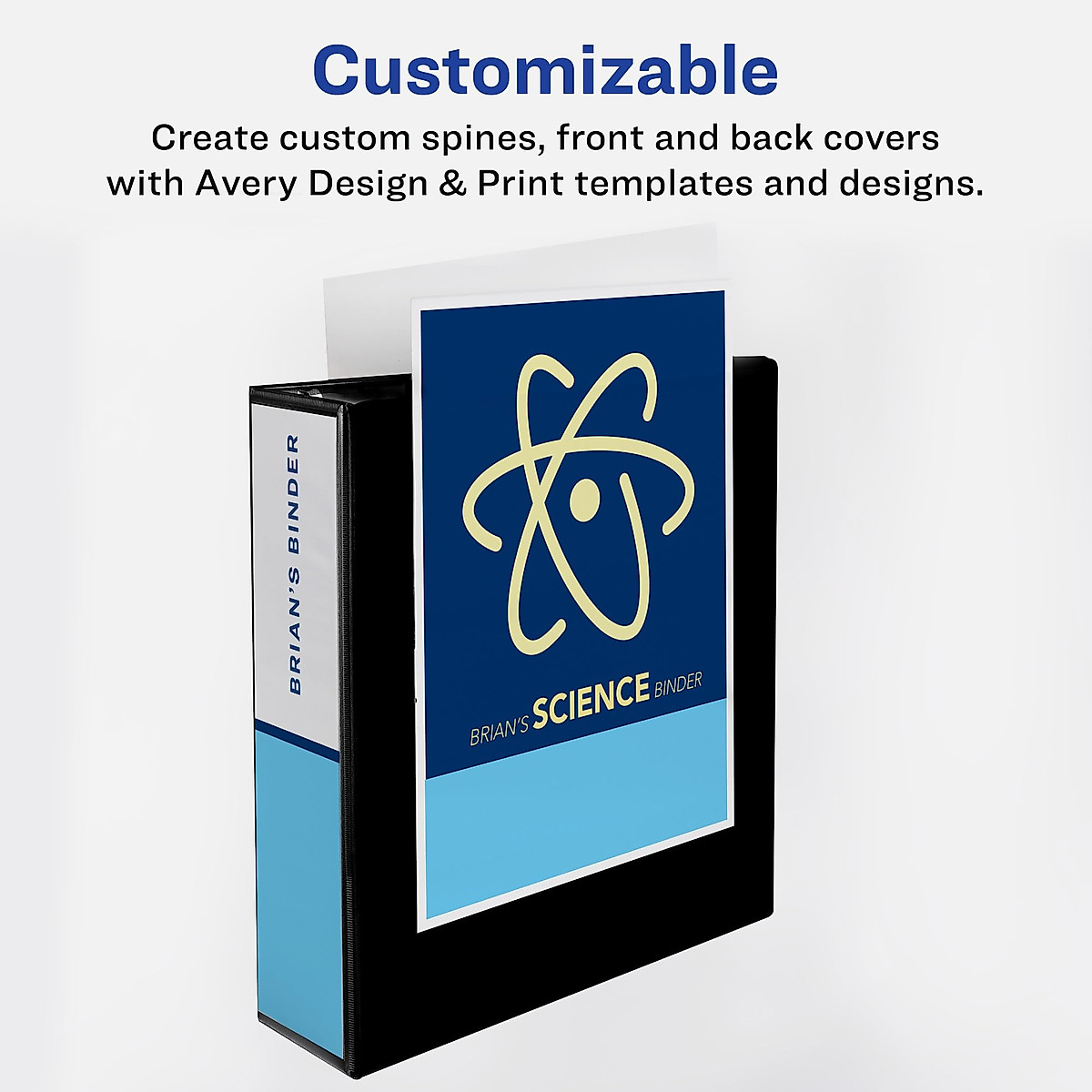 Avery Heavy Duty View 3 Ring Binder, 4" One Touch Slant Ring, Holds 8.5" x 11" Paper, 1 White Binder (79704)