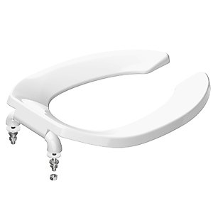 Commercial Toilet Seat Front Open, Toilet Seat Public 18.5 Inch Elongated Toilet Seat for Church, School, Hospital, Office,Heavy Duty Toilet Lid Common(White)