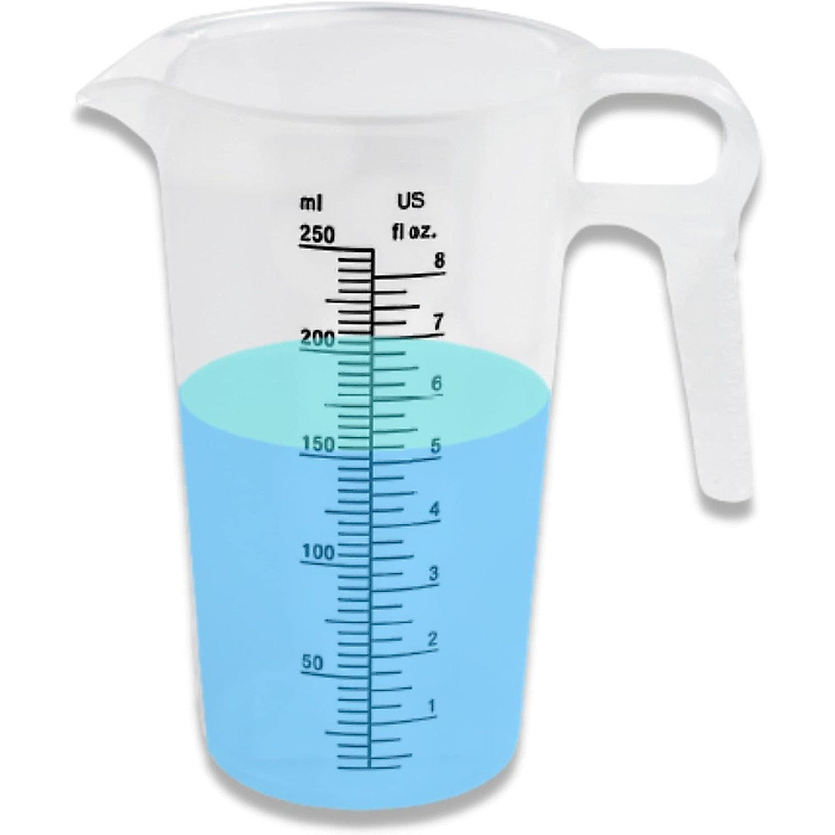 ACCUPOUR 4oz (110 mL) Graduated Cylinder, and 8oz (250 ml) Measuring Pitcher- Heat Resistant & Chemical Resistant, Great for Chemicals, Oil, Pool and Lawn, Home Brew - Ounce (oz) and Milliliter (mL)