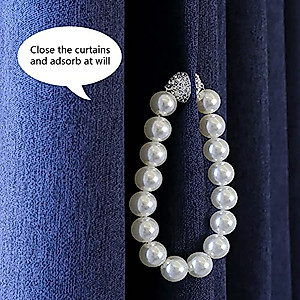 BAMFY Pearl Magnetic Curtain Tiebacks Handmade Weave Curtain Tie Backs Curtain Holders for Drapes Modern Window Draperies Decorative (Color : Brown)