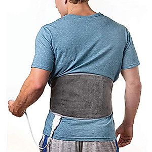 Pure Enrichment® PureRelief™ Lumbar & Abdominal Heating Pad - 4 Heat Settings, Adjustable Belt, Hot/Cold Gel Pack, and Storage Bag - Ideal for Back Pain and Abdominal Cramps