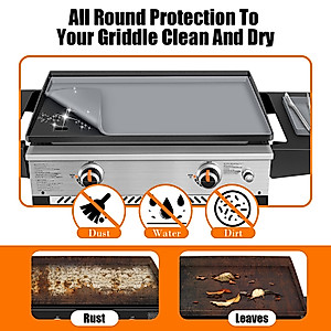 GRILL FORCE Silicone Griddle Mat with Spatula Mat for Blackstone 28 Inch Griddle Food Grade Silicone Mat Protective Mat Cover Griddle Buddy Mat Keep Flat Top Clean,Protect Griddle from Insect,Rust