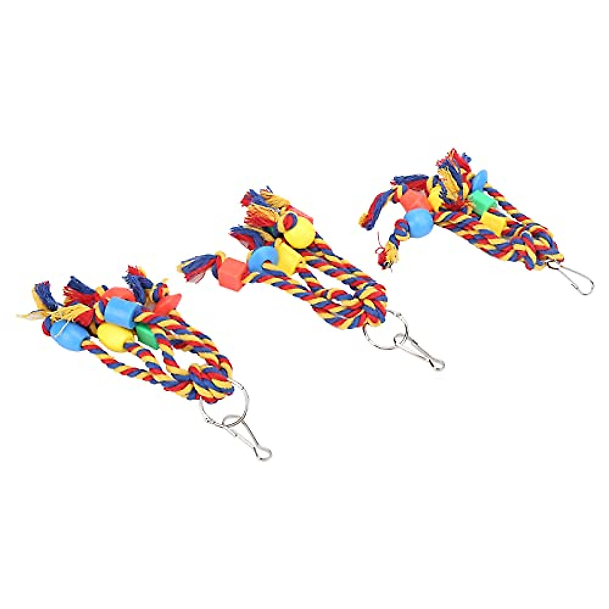Pssopp Bird Chewing Toy Colorful Cotton Rope Bird Chew Toy Bird Beak Care Tool for Budgie Parakeet Cockatiel Conure Lovebird