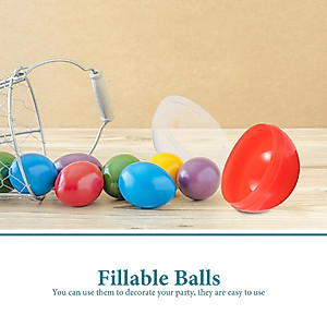 GANAZONO Small Round Capsules 60pcs 45mm Vending Machine Capsules Empty Round Colored Capsules Gumball Machines Small Containers for Christmas Prizes Party Favors