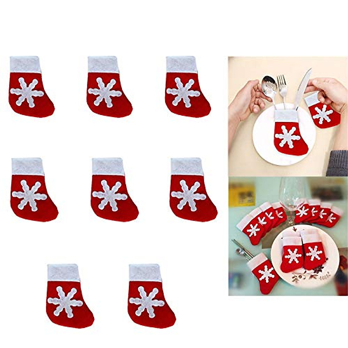 Modern Kitchen Table Set for 4 Cutlery Bag Holder Decor Pocket Christmas Fork Spoon Christmas Home Decor round Table Mat