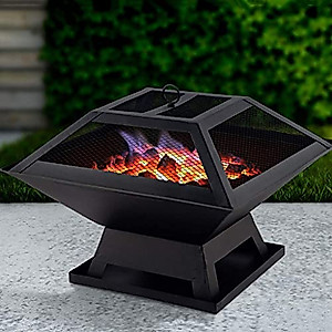 LEAYAN Garden Fire Pit Grill Bowl Grill Barbecue Rack Outdoor Fire Pit Stainless Steel BBQ Grill Small Fire Stove Heater Ideal for Warmth, BBQ in Patio/Garden/Yard