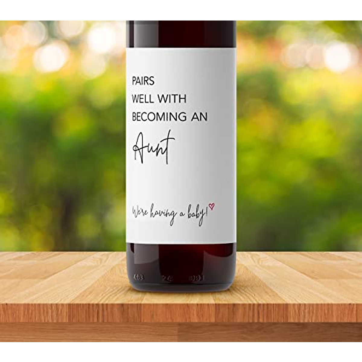 Pairs Well With Becoming an Aunt ● SET of 4 ● GENDER NEUTRAL Pregnancy Announcement Wine Labels, Baby Announcement to Friends Wine Label, Pregnancy Reveal, Alternative to Card from Roseum Collections
