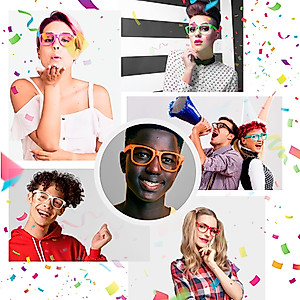 Clear Lens Non-Prescription Retro Fashion Nerd Glasses for Men Women - Cosplay Costume Fake Eyeglasses Frame