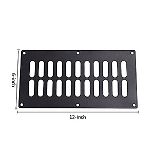 Stanbroil 2 Pcs Fire Pit Slotted Venting Panel Kit, 6x12-inches, Black Steel