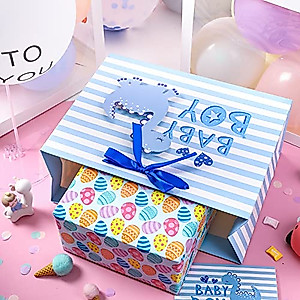 Loveinside Baby Boy Gift Bag Blue Dinosaur Design with Tissue Paper and Greeting Card for Baby Shower, New Parents, and More - 13" x 10" x 5", 1 Pcs