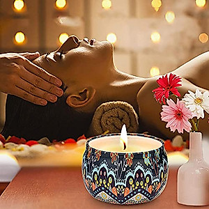 Scented Candles Gift Set for womem: Soy Wax 4 Pack Gift Package Vanilla,Lavender,Rose,Freesia, Natural for Stress Relief and Aromatherapy Candle Sets for Birthday Chrismas Bath Yoga