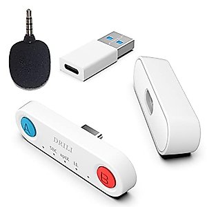 DRILI Bluetooth Adapter for Switch/Lite, Equipped with 3.5mm MIC, Support Dual Connections, Compatible with Switch/Lite, PS4, PC, Laptops