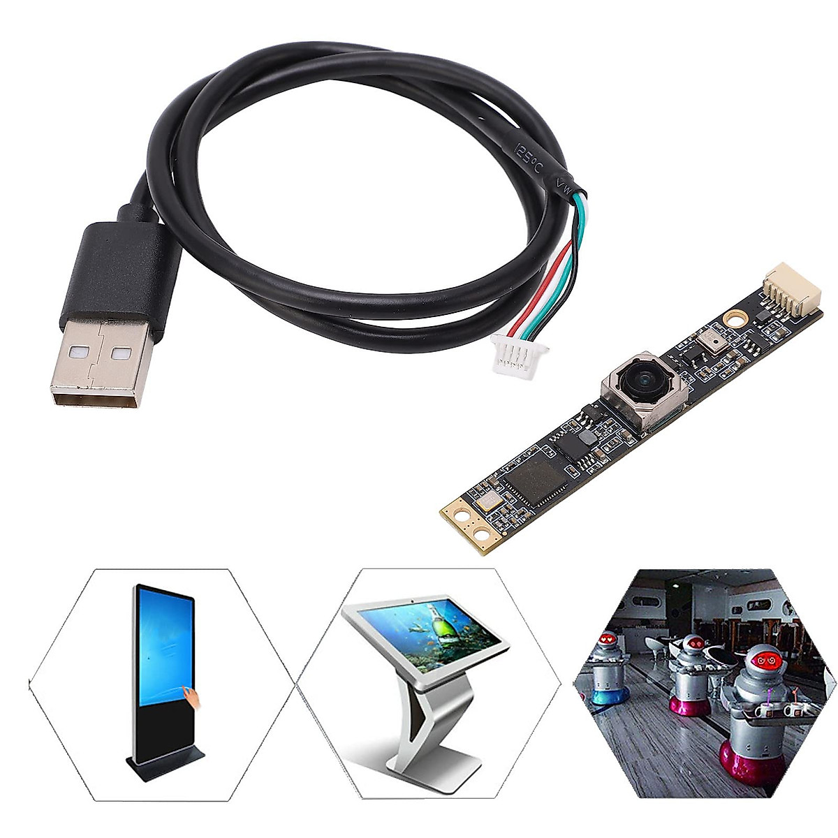 Bediffer Autofocus Camera Module, HD Resolution USB2.0 Video Webcam Board Clear MJPEG Picture Format with Digital Microphone for Industrial System