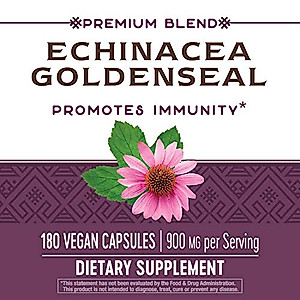 Nature's Way Premium Blend Echinacea Goldenseal 900 mg per Serving 180 Capsules