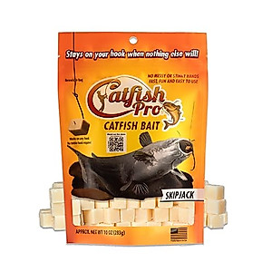 Catfish Pro Skipjack Catfish Bait - 10oz Bag with 80pcs | Irresistible Scent for Catfish | Mess-Free, Stays On Your Hook When Nothing Else Will | Great for Rod, Reel, Trotline, Jugs & Yoyos Fishing