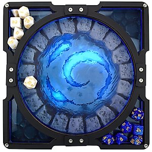 C4Labs 10″ x 10″ Party Dice Tray – Printed Enchanted Well (Rolling Surface - Vegan Leather)