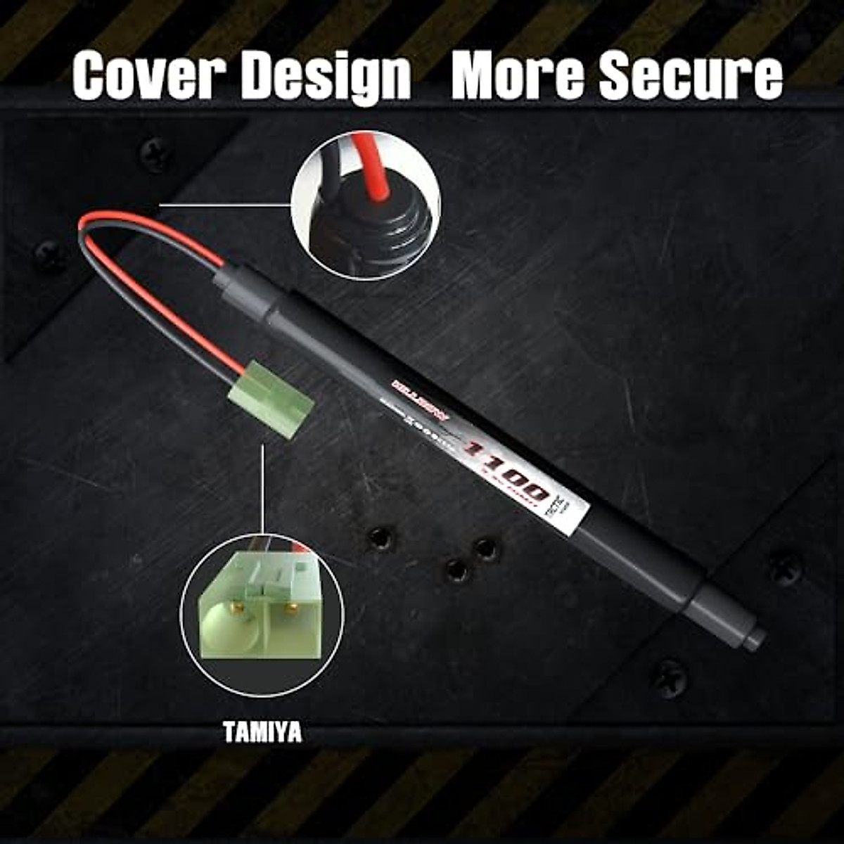 Hilldow 2 Packs Airsoft Battery 11.1V Rechargeable 1100mAh 20C Battery with Mini TMY Connector for Airsoft Guns Rifle