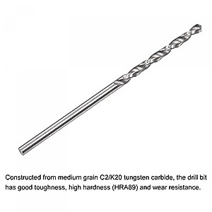 uxcell Solid Carbide Drill Bits, 1.6mm C2/K20 Tungsten Carbide Jobber Drill Bits Straight Shank Drilling Tool for Stainless Steel Aluminum Iron Metal Plastic 4pcs