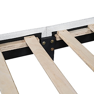 Merax Twin Size Upholstered Platform Bed Frame Boucle Fabric with Cloud-Shaped Headboard for Boys and Girls,White