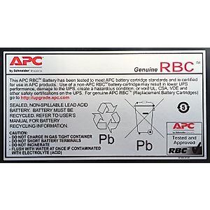 APC UPS Battery Replacement, RBC18, for APC Smart-UPS Models SC250RM1U, SC450RM1U and select others, Black