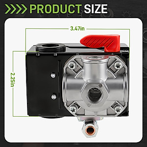 Carbbia Z-D26612 Pressure Switch Z- for Porter Cable 150/120 PSI D26612 4 Port 120 Volt