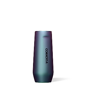 Corkcicle Stemless Flute, Triple Insulated Stainless Steel, Easy Grip, Non-slip Bottom, Keeps Beverages Chilled for 9 Hours, Dragonfly, 8 oz