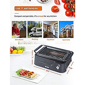 COMMERCIAL CHEF Indoor Smokeless Infrared Grill