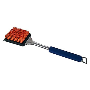 Ignite Stainless Steel Cool Grill Brush | Durable & Effective with Safe Nylon Grill Bristles | No Risk of Broken Wire bristles | Safe for Porcelain, Ceramic, Steel, & Iron Grates | Best Grill Cleaner