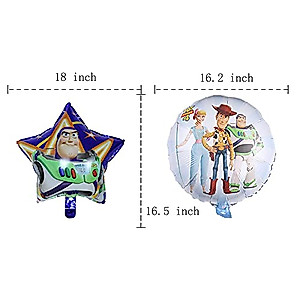 5PCS Story Balloon Party Supplies 30" Foil Balloons for Kids Baby Shower Birthday Party Decorations