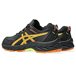 ASICS Kid's PRE Venture 9 Grade School Running Shoes, 5.5, Black/Bright Orange